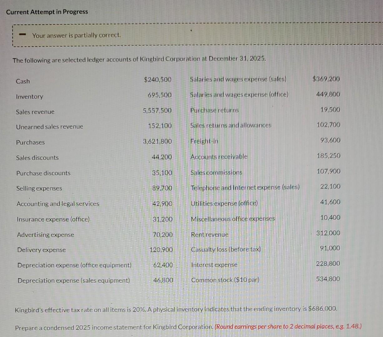 Solved Current Attempt in Progress Your answer is partially | Chegg.com