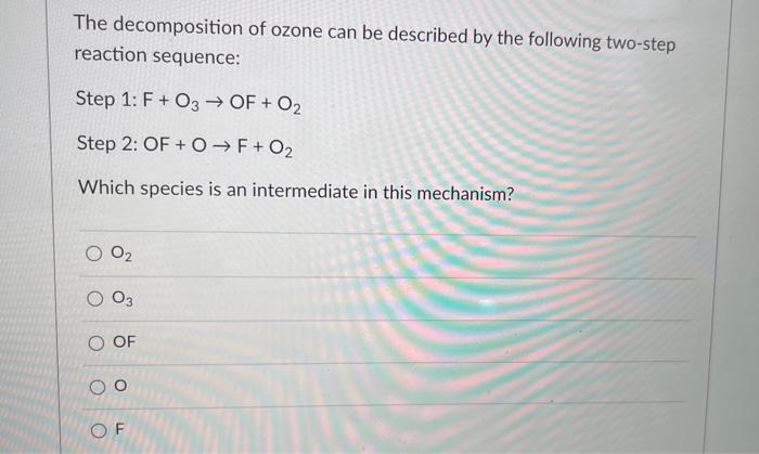 Solved The decomposition of ozone can be described by the | Chegg.com