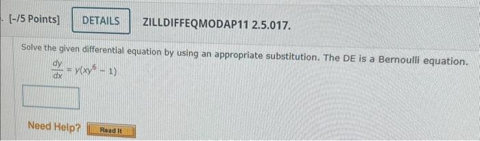 Solved Solve the given differential equation by using an | Chegg.com