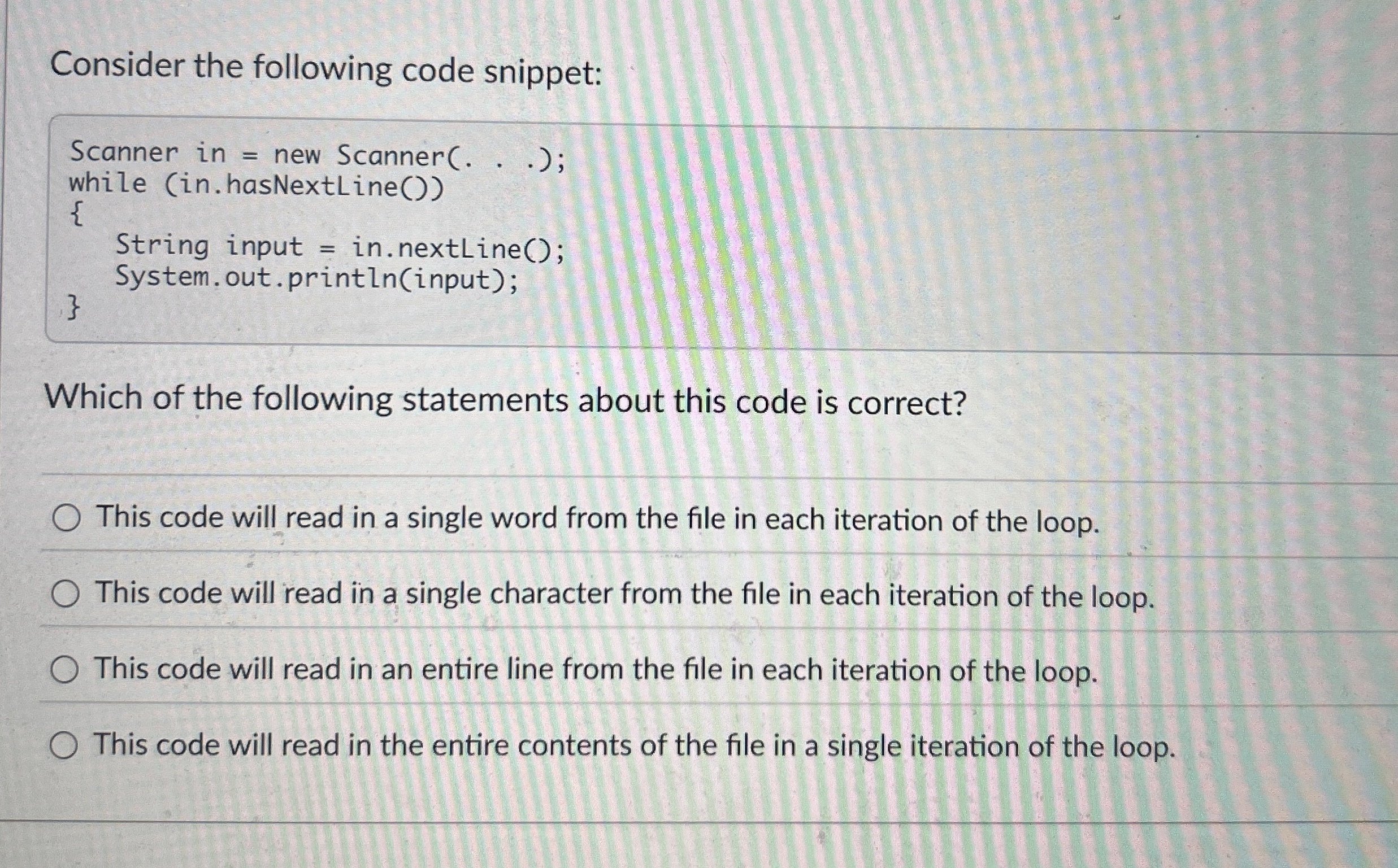 Solved Consider the following code snippet:Which of the | Chegg.com