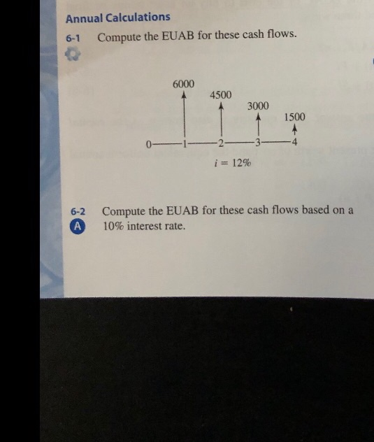 Solved Annual Calculations 6-1 Compute the EUAB for these | Chegg.com