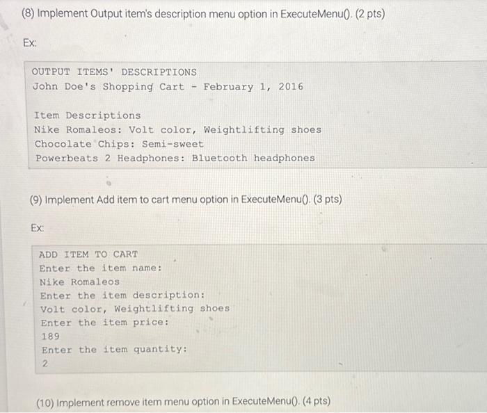 Solved 1.24 LAB*: Unlıne shopping cart (Part 2) This program | Chegg.com