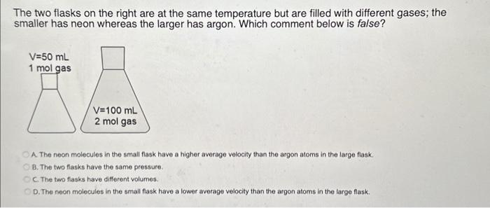 Solved The two flasks on the right are at the same | Chegg.com