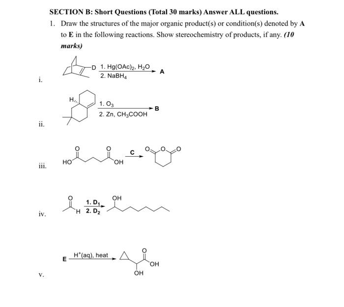 SECTION B: Short Questions (Total 30 marks) Answer | Chegg.com