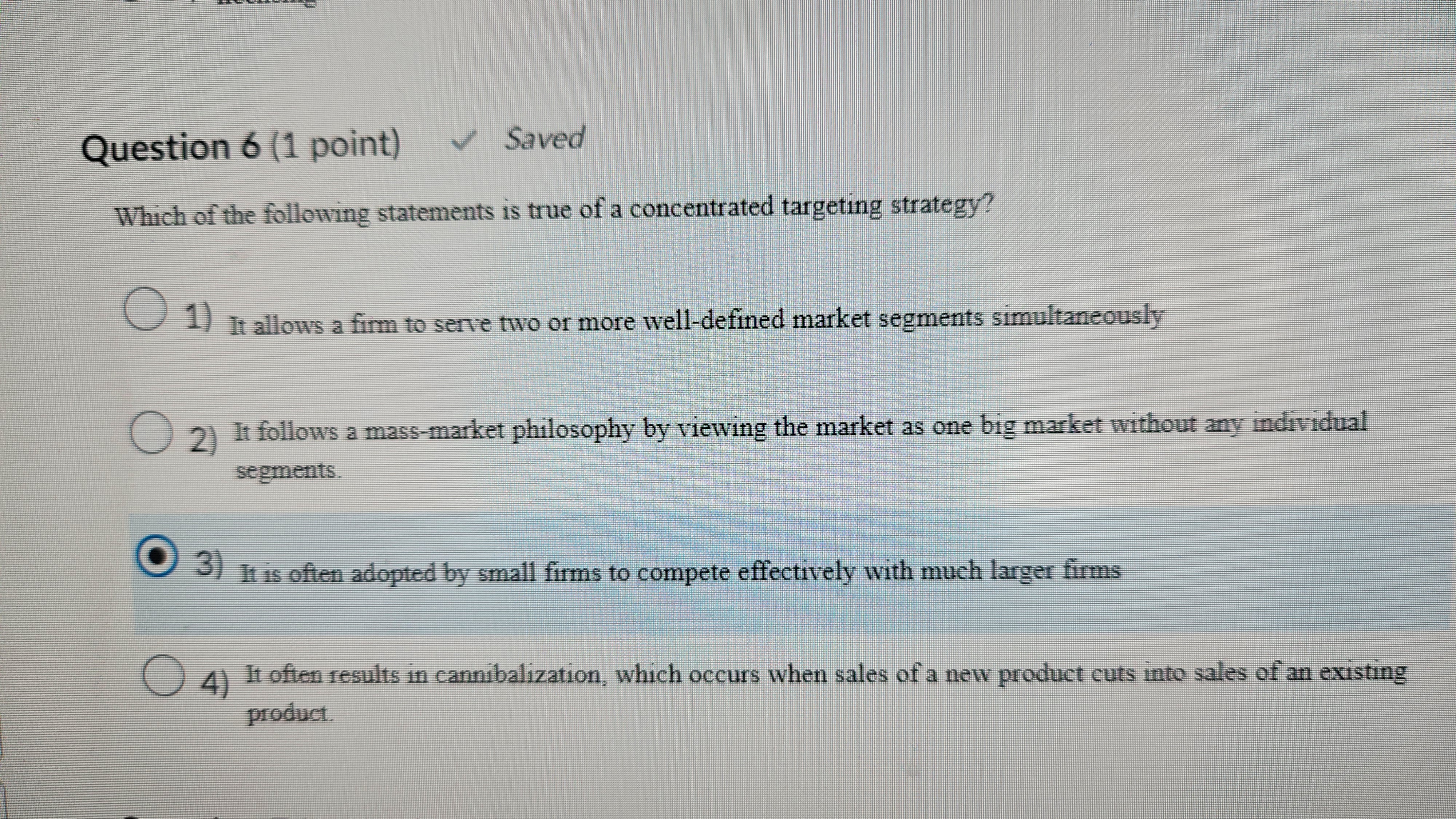 Solved Question 6 (1 ﻿point)\( \checkmark \) ﻿SavedWhich of | Chegg.com