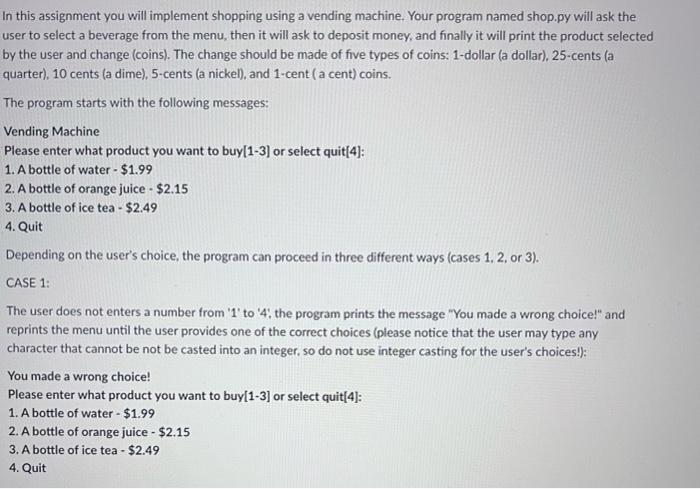 Solved In this assignment you will implement shopping using | Chegg.com