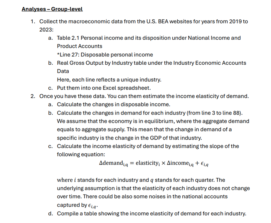 Solved Analyses - ﻿Group-levelCollect the macroeconomic data | Chegg.com