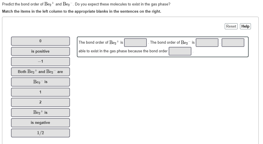 Predict the bond order of Be2+and Be2-. Do ﻿you | Chegg.com