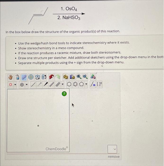 Solved In the box below draw the structure of the organic | Chegg.com