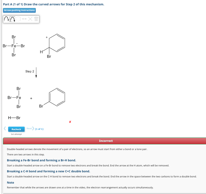 Solved Part A (1 ﻿of 1) ﻿Draw the curved arrows for Step 2 | Chegg.com