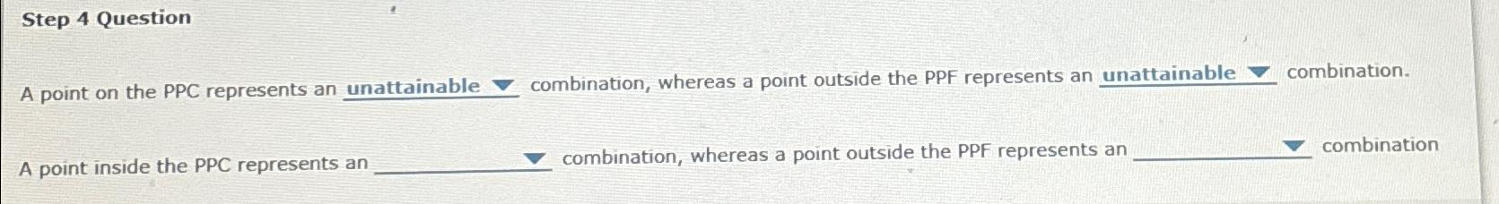 Solved Step 4 ﻿QuestionA point inside the PPC represents | Chegg.com