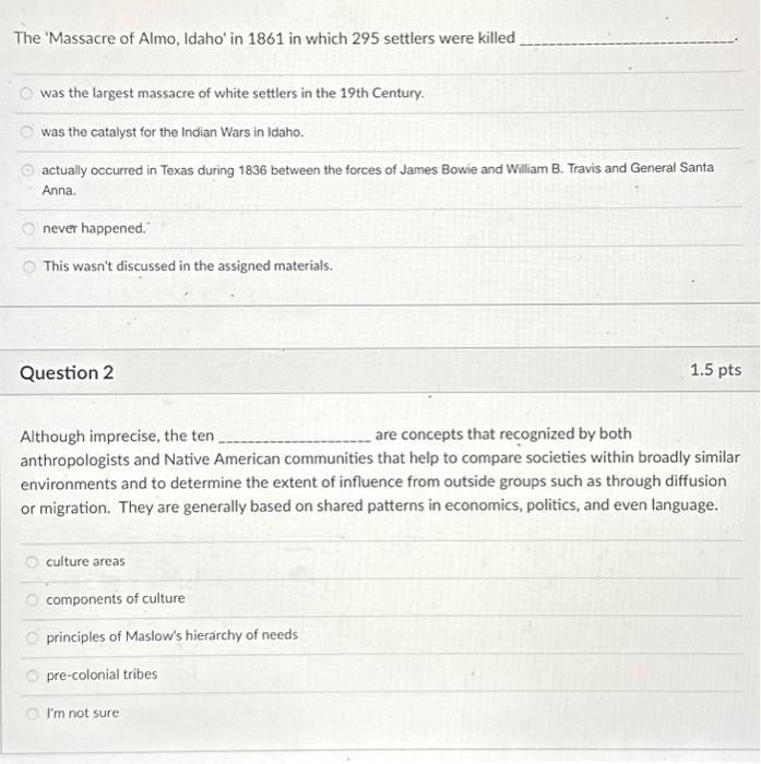 The 'Massacre of Almo, Idaho' in 1861 in which 295 | Chegg.com