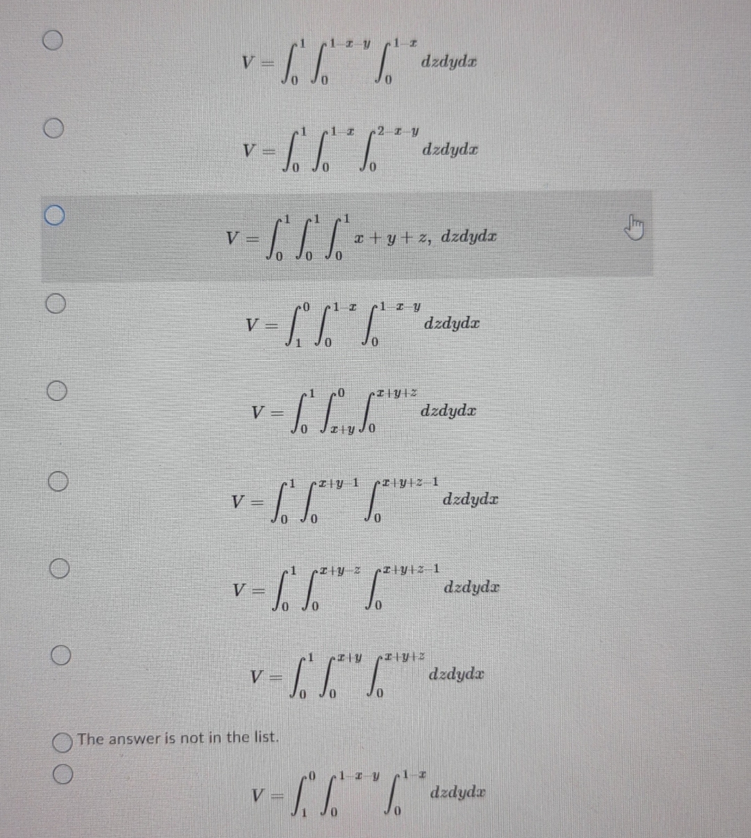 Solved Question 12 (1 ﻿point)Construct an integral that | Chegg.com