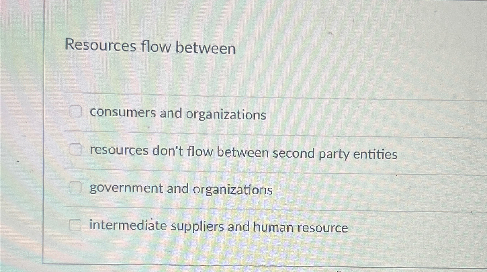 Solved Resources flow betweenconsumers and | Chegg.com