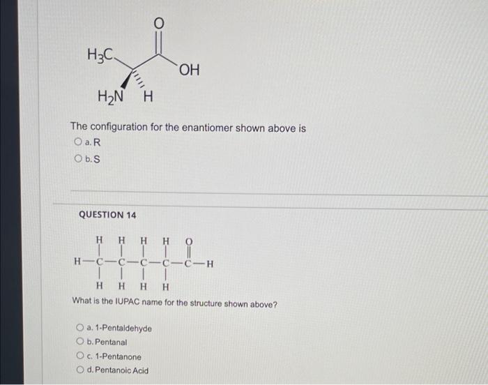 Solved H3C OH HN H The configuration for the enantiomer | Chegg.com