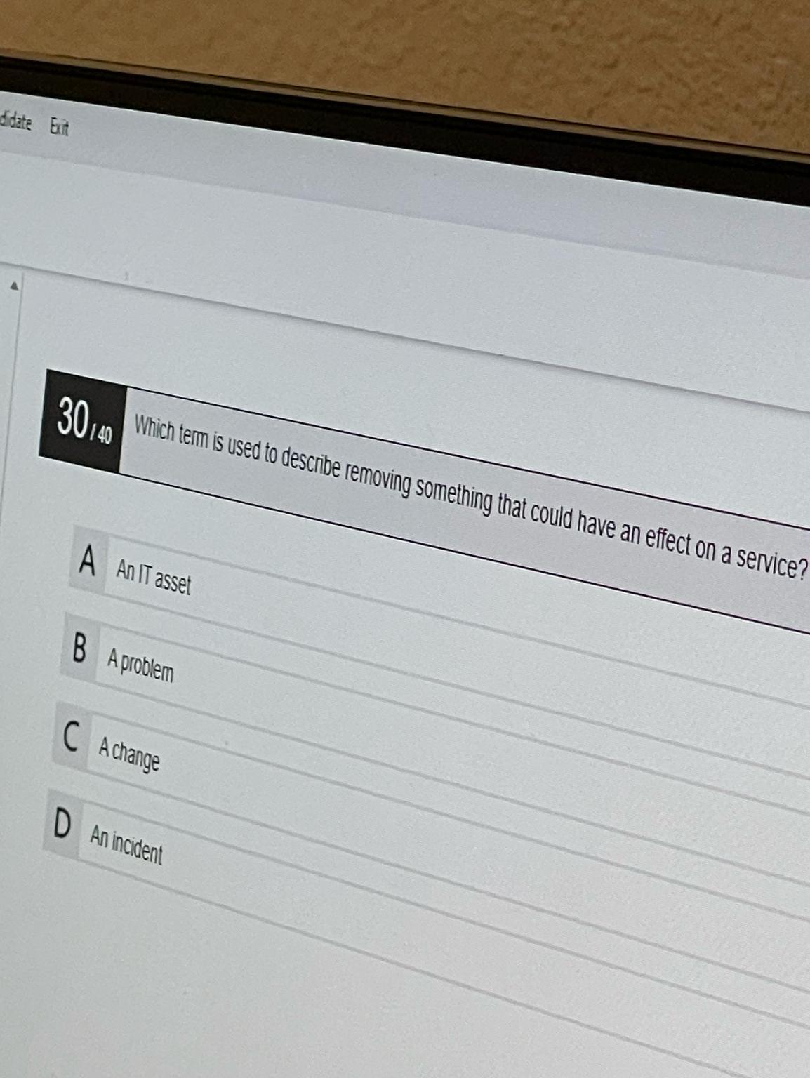 Solved Which term is used to describe removing something | Chegg.com