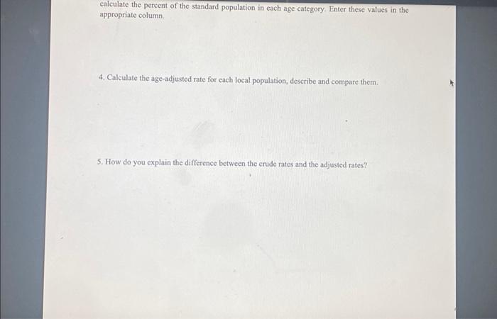 1. Using table 1, calculate the crude rates for each | Chegg.com