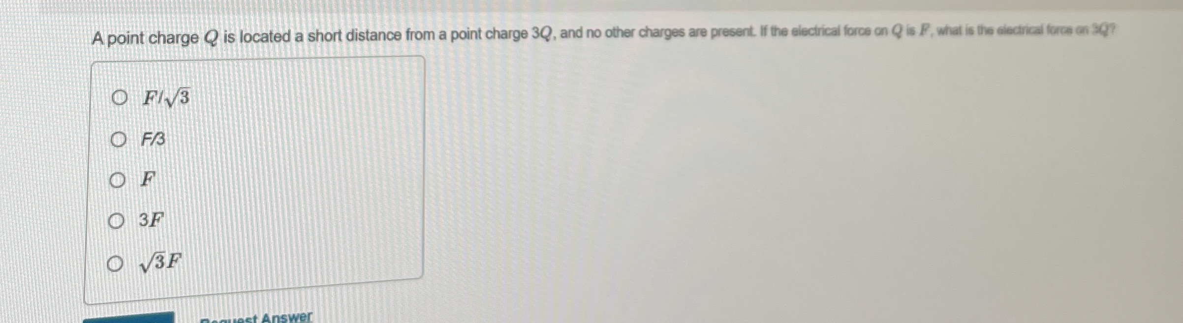 Solved A point charge Q ﻿is located a short distance from a | Chegg.com