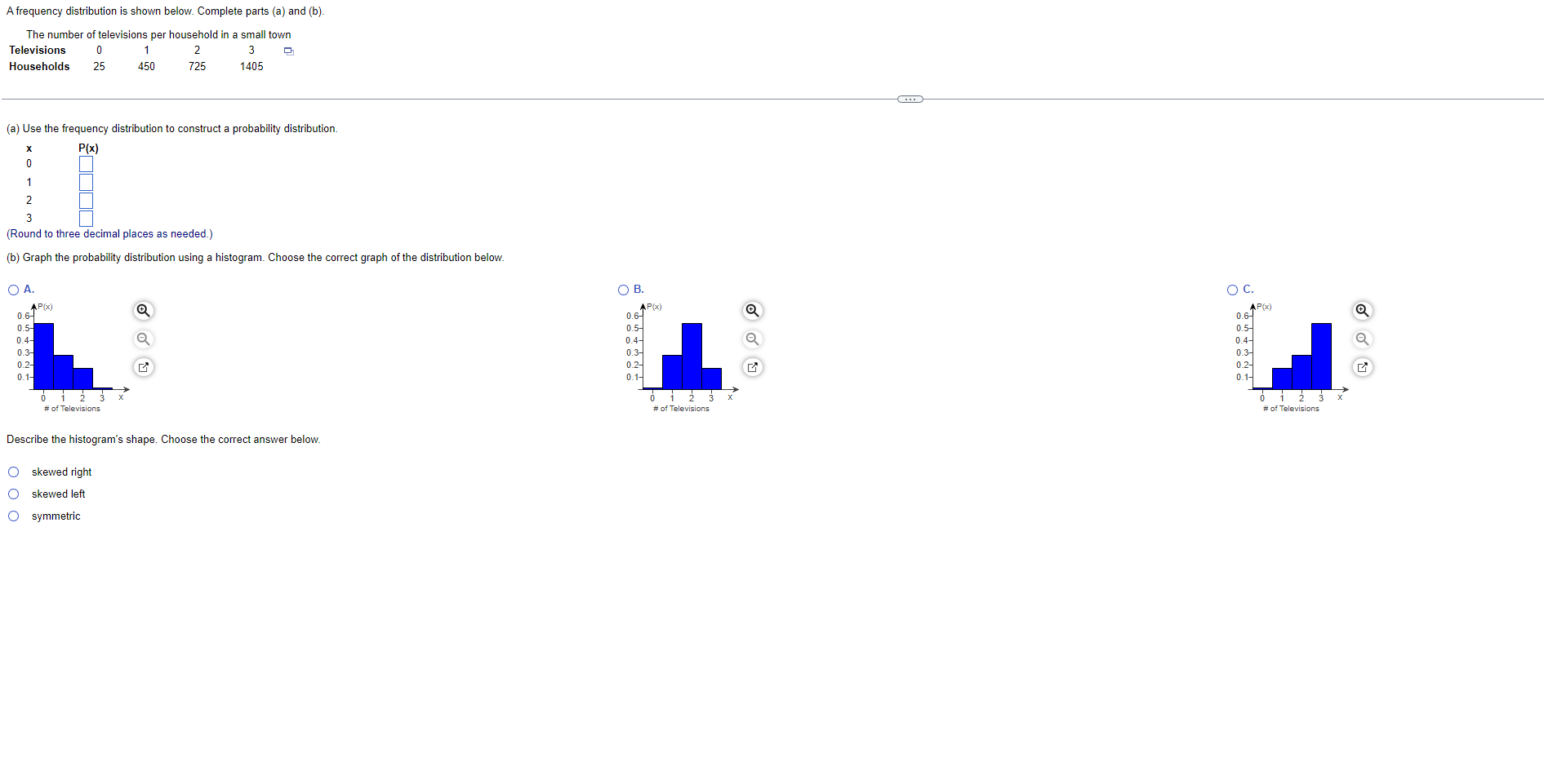 Solved A frequency distribution is shown below. Complete | Chegg.com