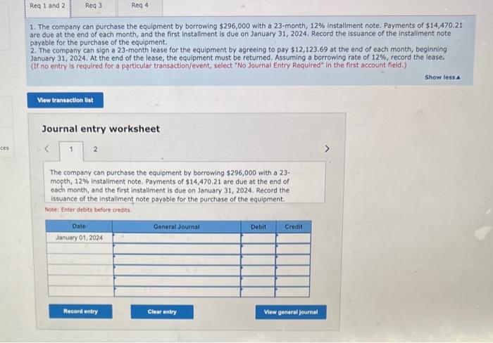Solved Exercise 9-9 (Algo) Compare installment notes and | Chegg.com