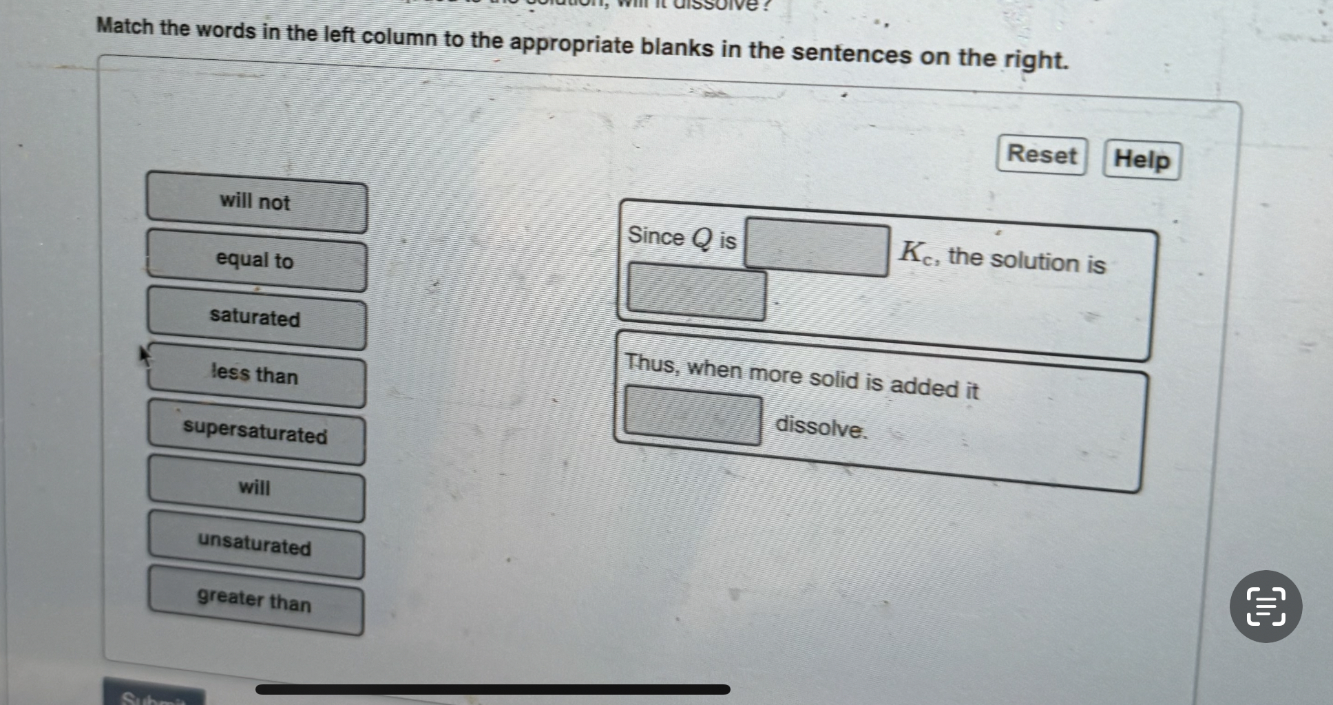 Solved Match the words in the left column to the appropriate | Chegg.com