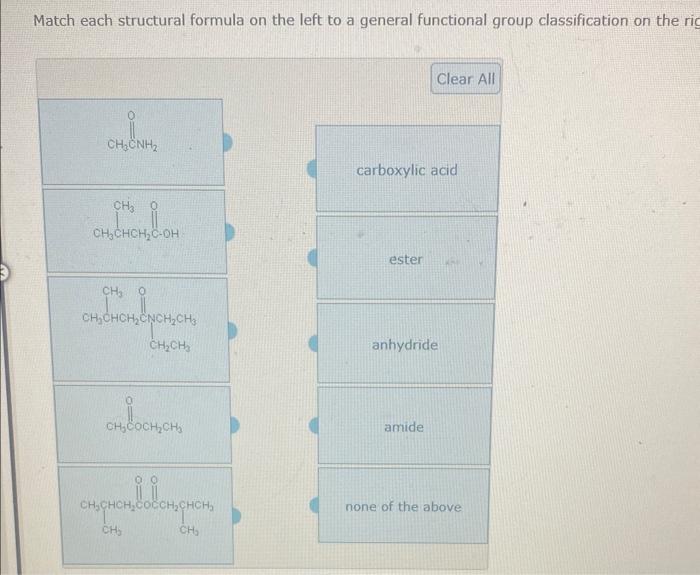 Match each structural formula on the left to a | Chegg.com