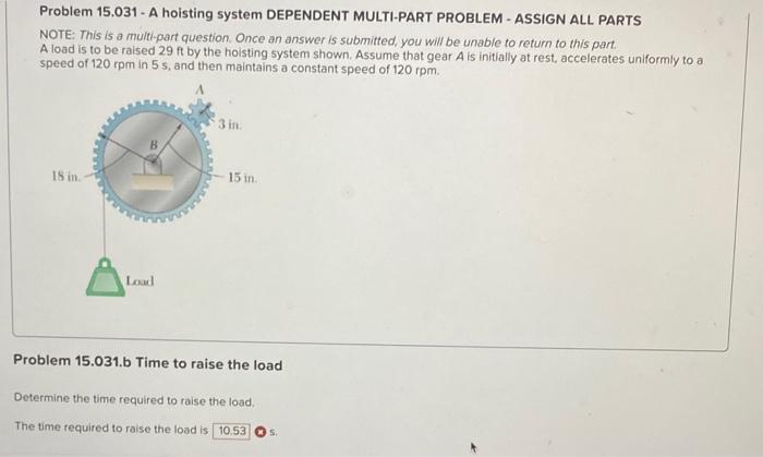 Solved Problem 15.031 - A hoisting system DEPENDENT | Chegg.com
