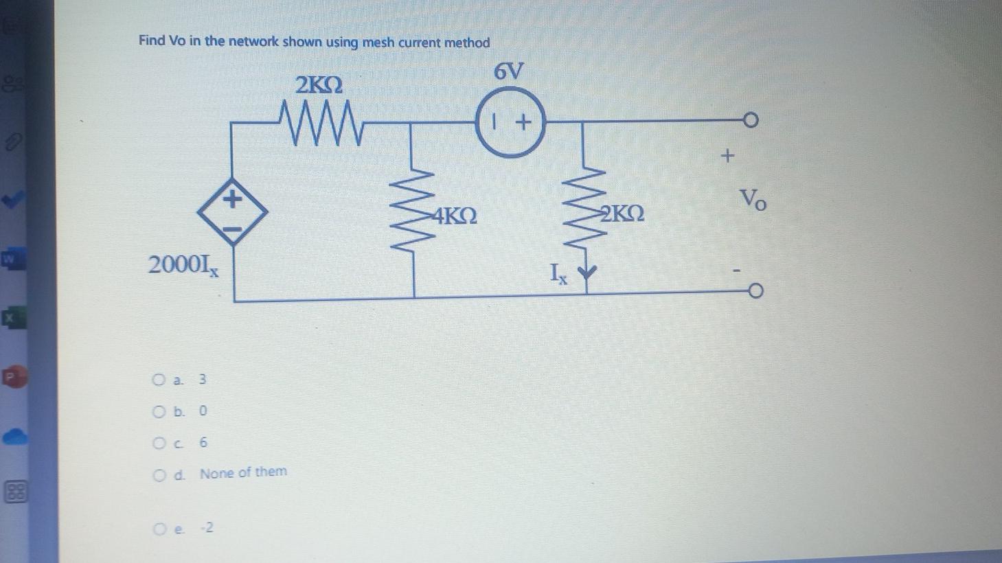 Solved Find Vo in the network shown using mesh current | Chegg.com