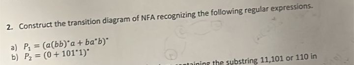Solved Construct the transition diagram of NFA recognizing | Chegg.com