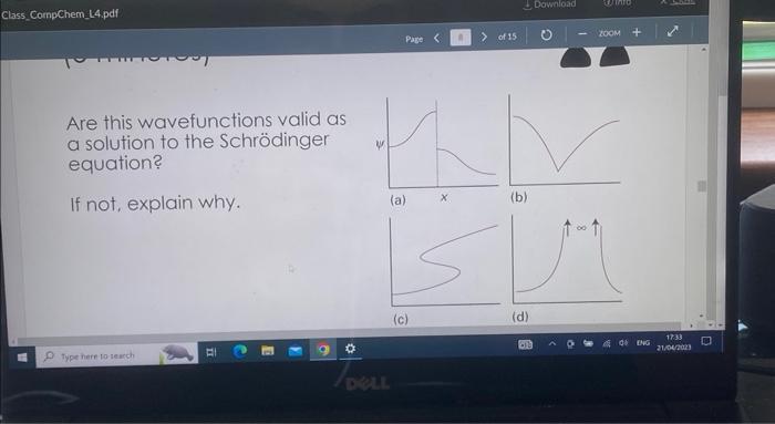 Solved Are this wavefunctions valid as a solution to the | Chegg.com