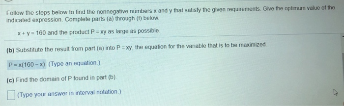 Solved Follow the steps below to find the nonnegative | Chegg.com