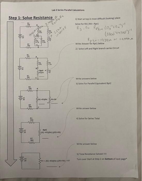 Solved Step 1: Solve Resistance & 1) Start at top in most | Chegg.com