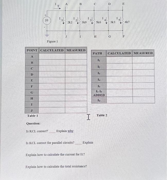 Solved Table 1 Table 2 Question: Is KCL correct? Explain why | Chegg.com