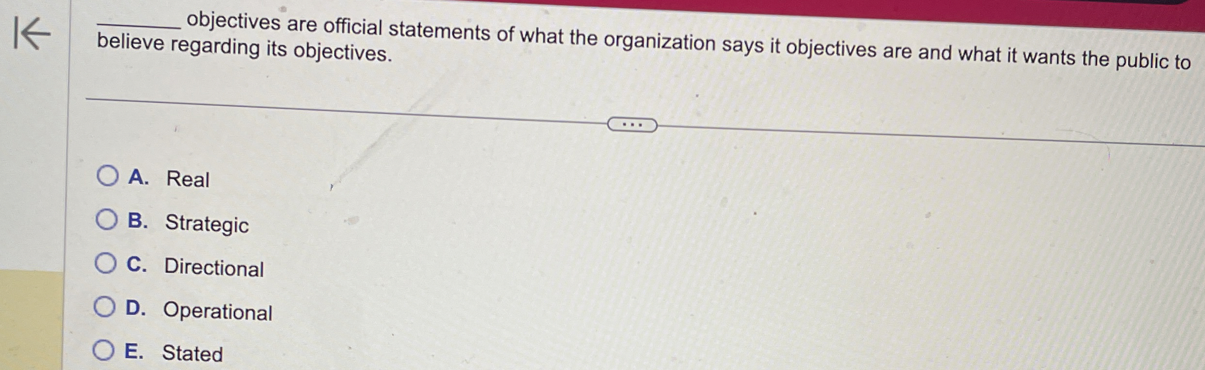 Solved objectives are official statements of what the | Chegg.com