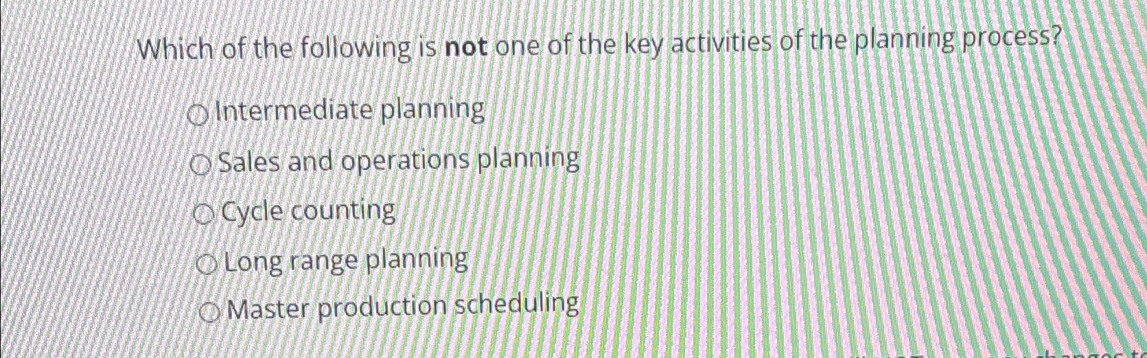 Solved Which of the following is not one of the key | Chegg.com