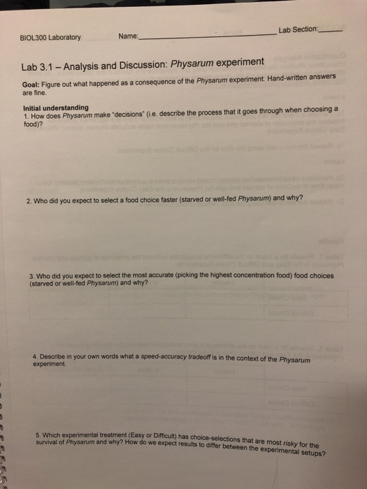 Solved Lab Section: BIOL300 Laboratory Name: Lab 3.1 - | Chegg.com
