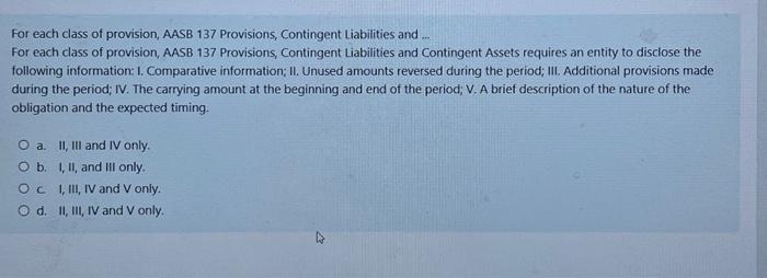 Solved For each class of provision, AASB 137 Provisions, | Chegg.com
