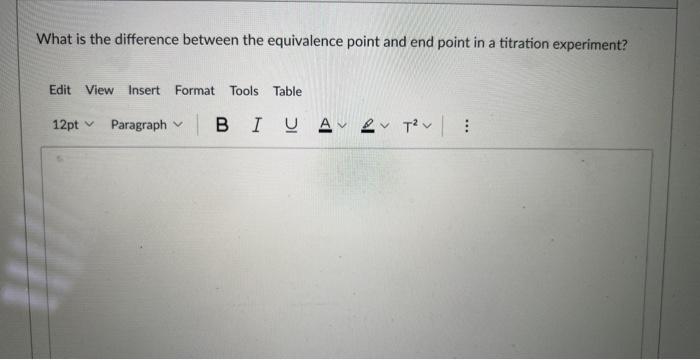 What is the difference between the equivalence point | Chegg.com