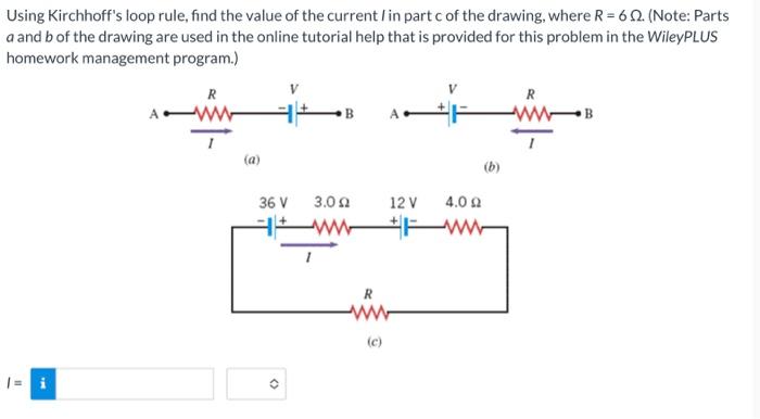Solved Using Kirchhoff's loop rule, find the value of the | Chegg.com