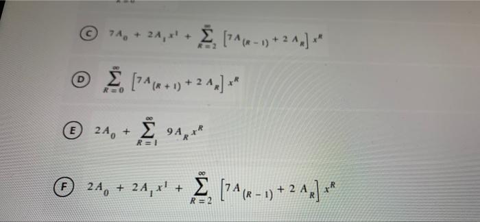 Solved Given the power series expression α Σ 7 A x(" + 1). Σ | Chegg.com