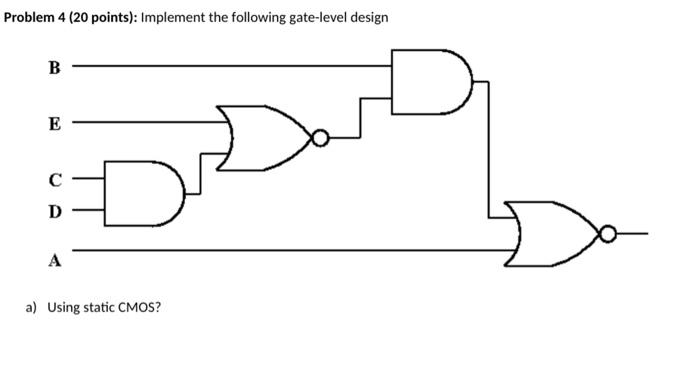 Solved Problem 4 (20 points): Implement the following | Chegg.com