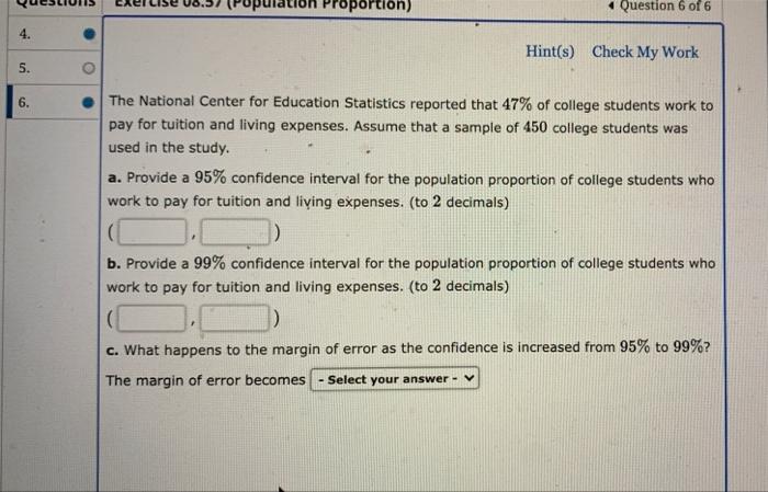 Solved ton proportion) Question 6 of 6 4. Hint(s) Check My | Chegg.com