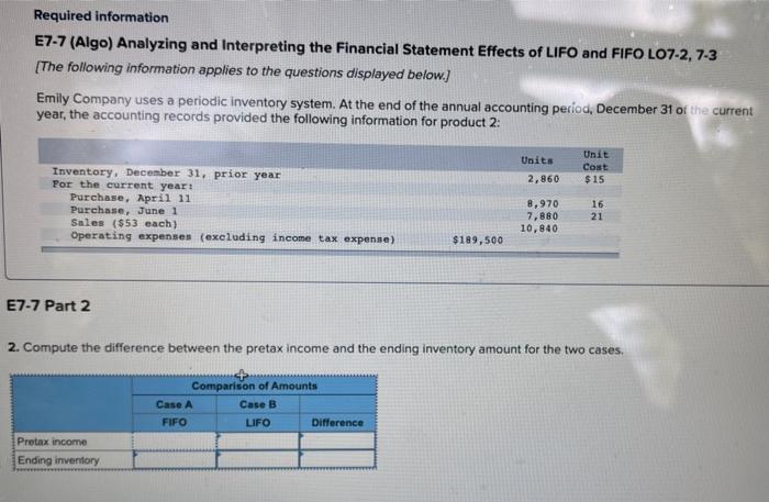 Solved Required information E7-7 (Algo) Analyzing and | Chegg.com