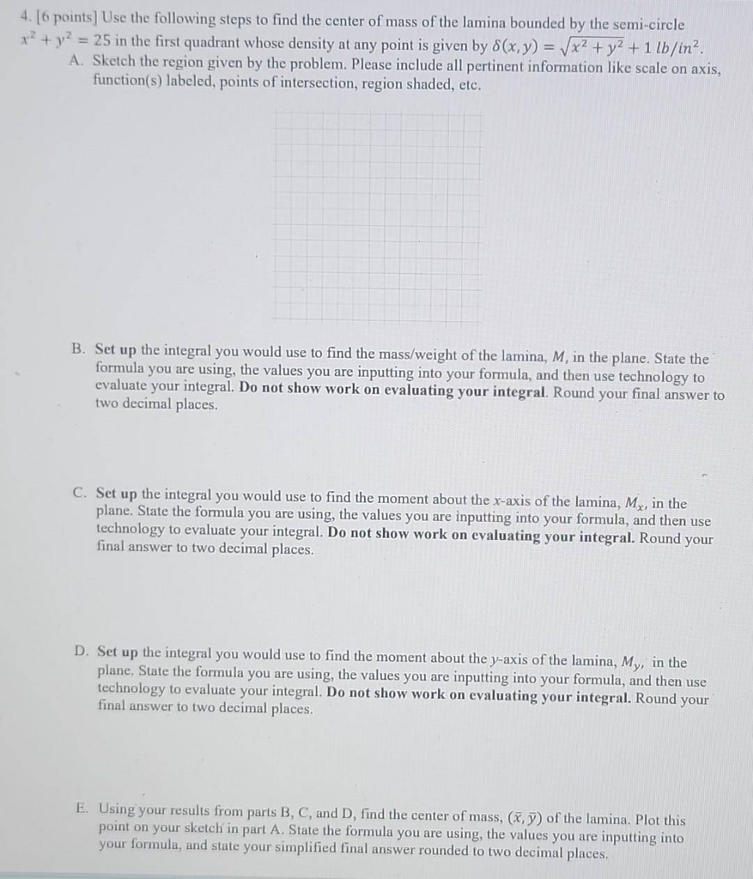 4. [6 points] Use the following steps to find the | Chegg.com