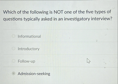 Solved Which of the following is NOT one of the five types | Chegg.com