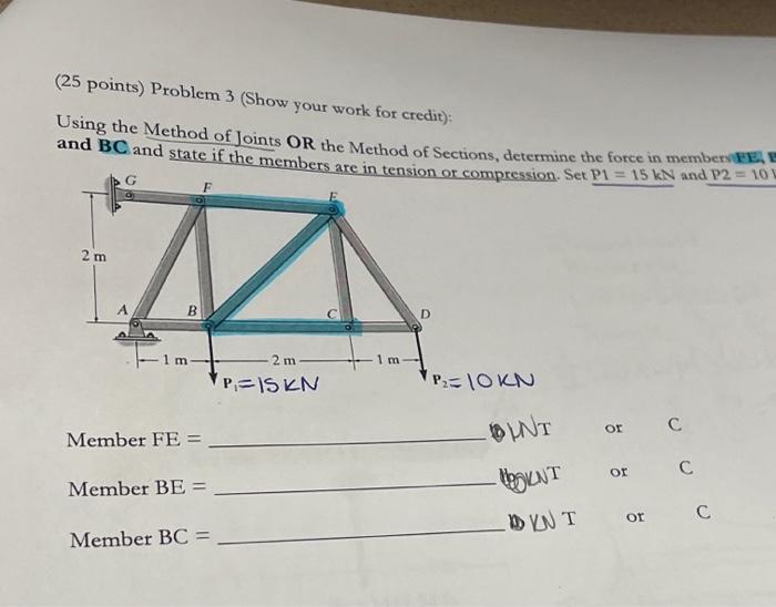 Solved (25 points) Problem 3 (Show your work for credit): | Chegg.com