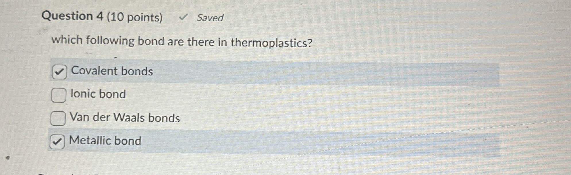 Solved Question 4 (10 ﻿points) ﻿Savedwhich following bond | Chegg.com