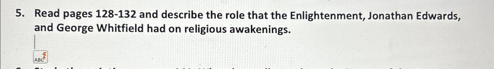 Solved Read pages 128-132 ﻿and describe the role that the | Chegg.com