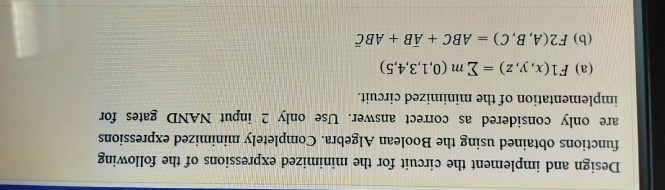 Solved Design and implement the circuit for the minimized | Chegg.com