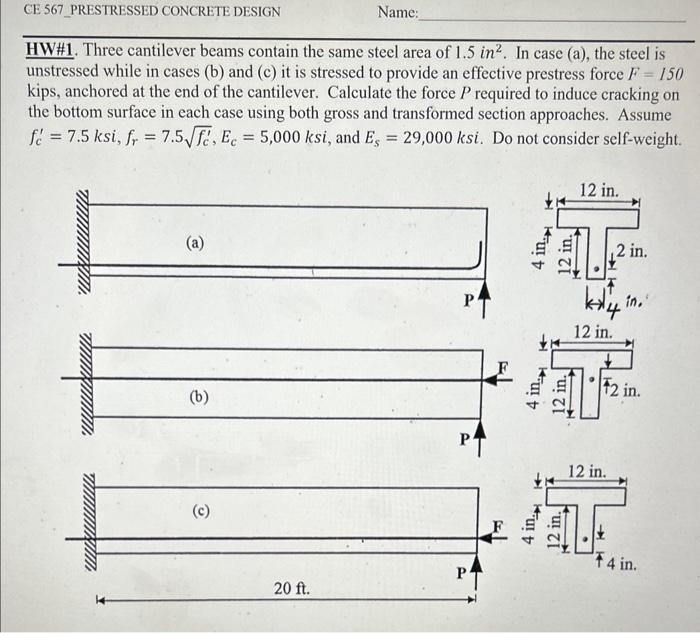 HW\#1. Three cantilever beams contain the same steel | Chegg.com